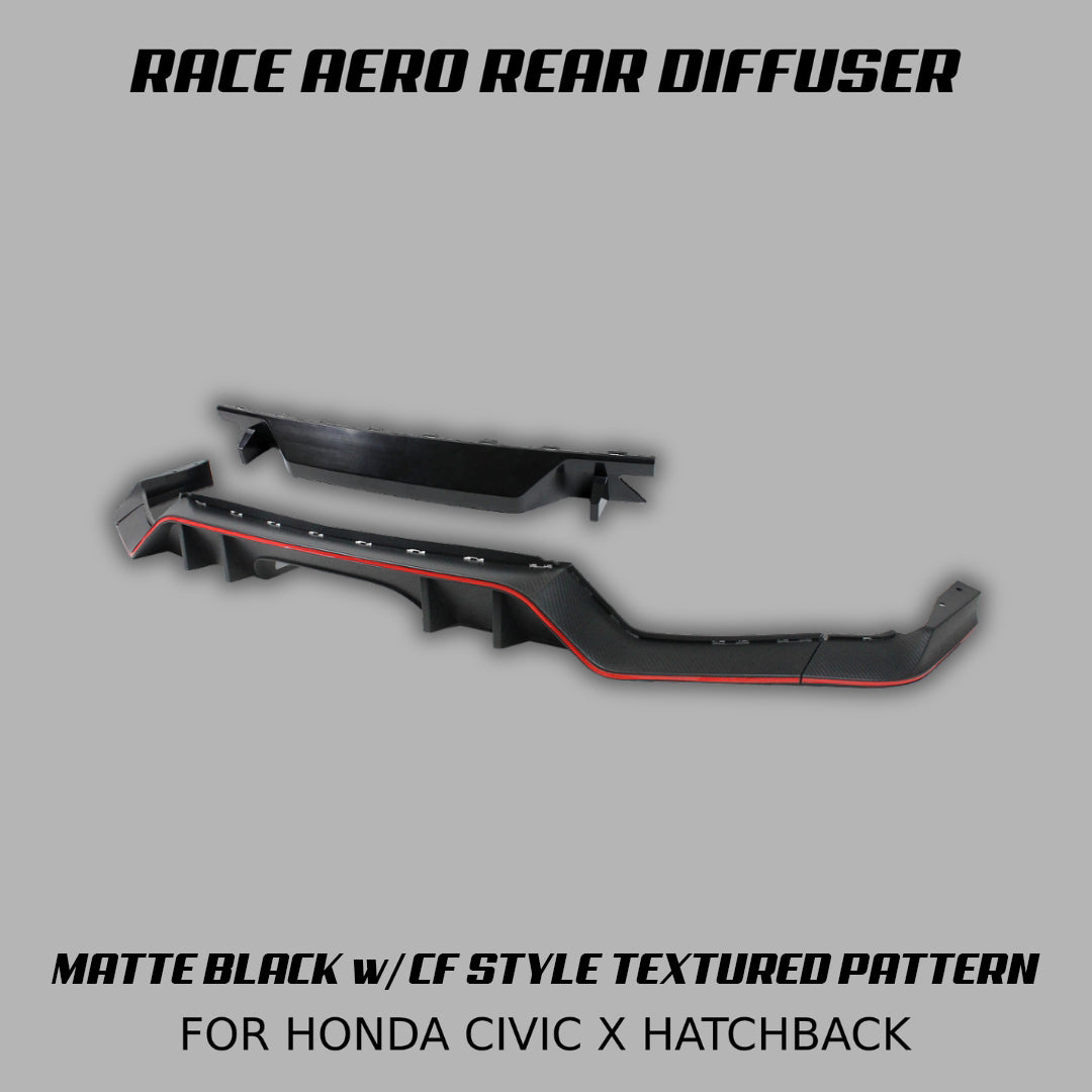 [CIVIC X HATCHBACK] RACE AERO REAR DIFFUSER – XGENAUTO