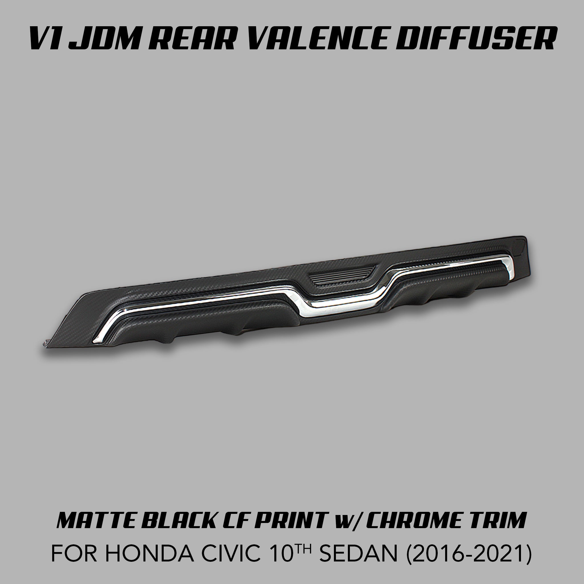 [CIVIC X SEDAN] V1 JDM REAR VALENCE DIFFUSER – XGENAUTO