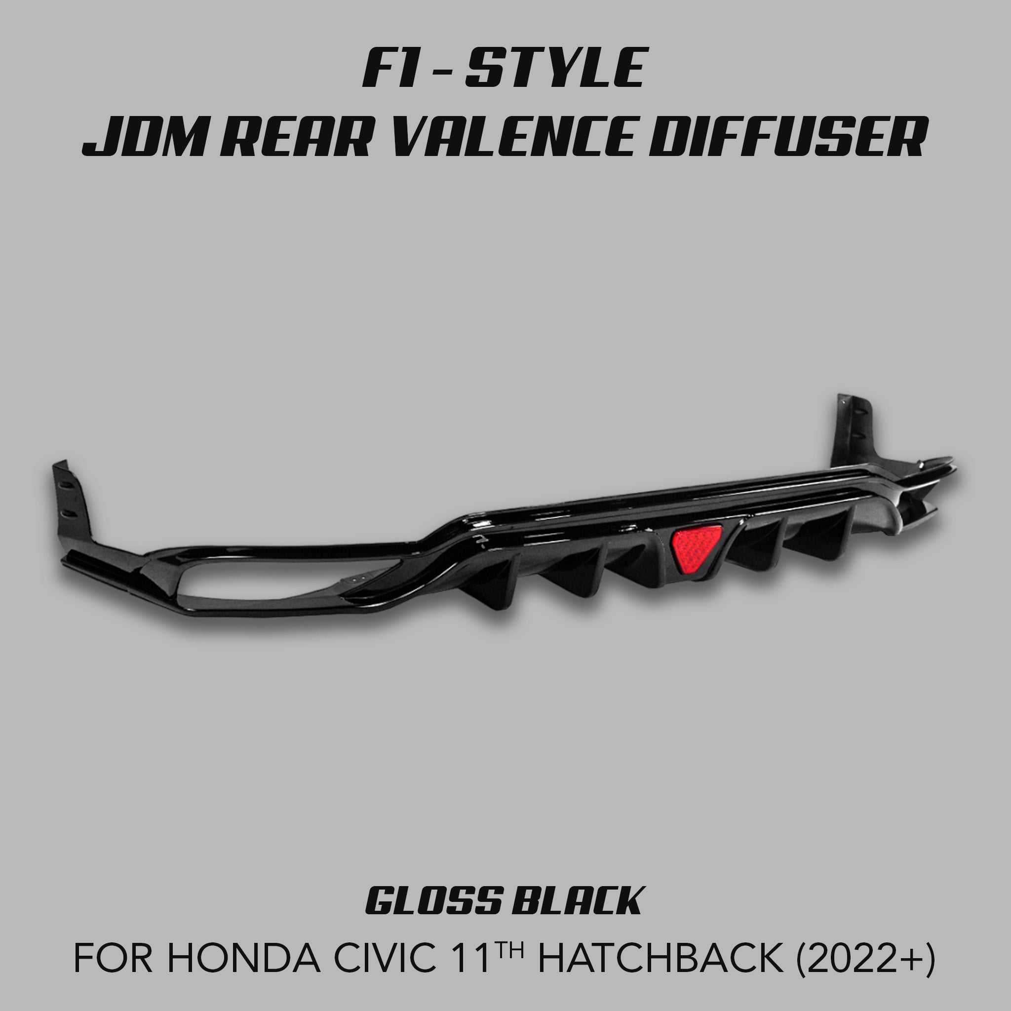 [CIVIC 11TH HATCHBACK] F1 STYLE JDM REAR VALENCE DIFFUSER – XGENAUTO