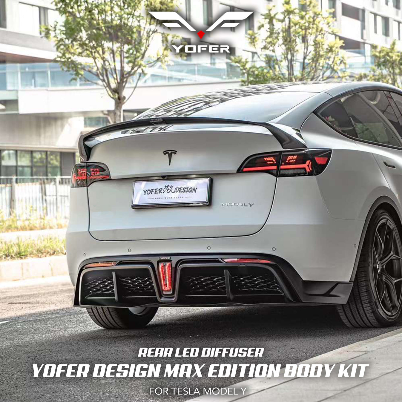 [TESLA MODEL Y] YOFER DESIGN© MAX EDITION REAR LED DIFFUSER KIT – XGENAUTO