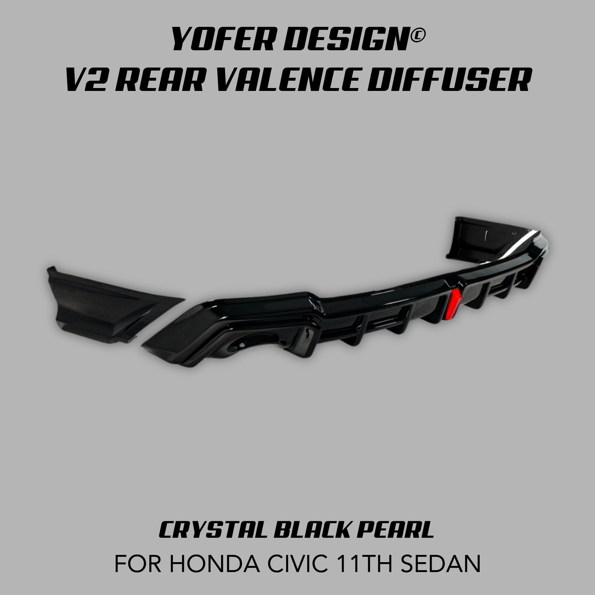 [CIVIC 11TH SEDAN] YOFER DESIGN© V2 REAR VALENCE DIFFUSER – XGENAUTO