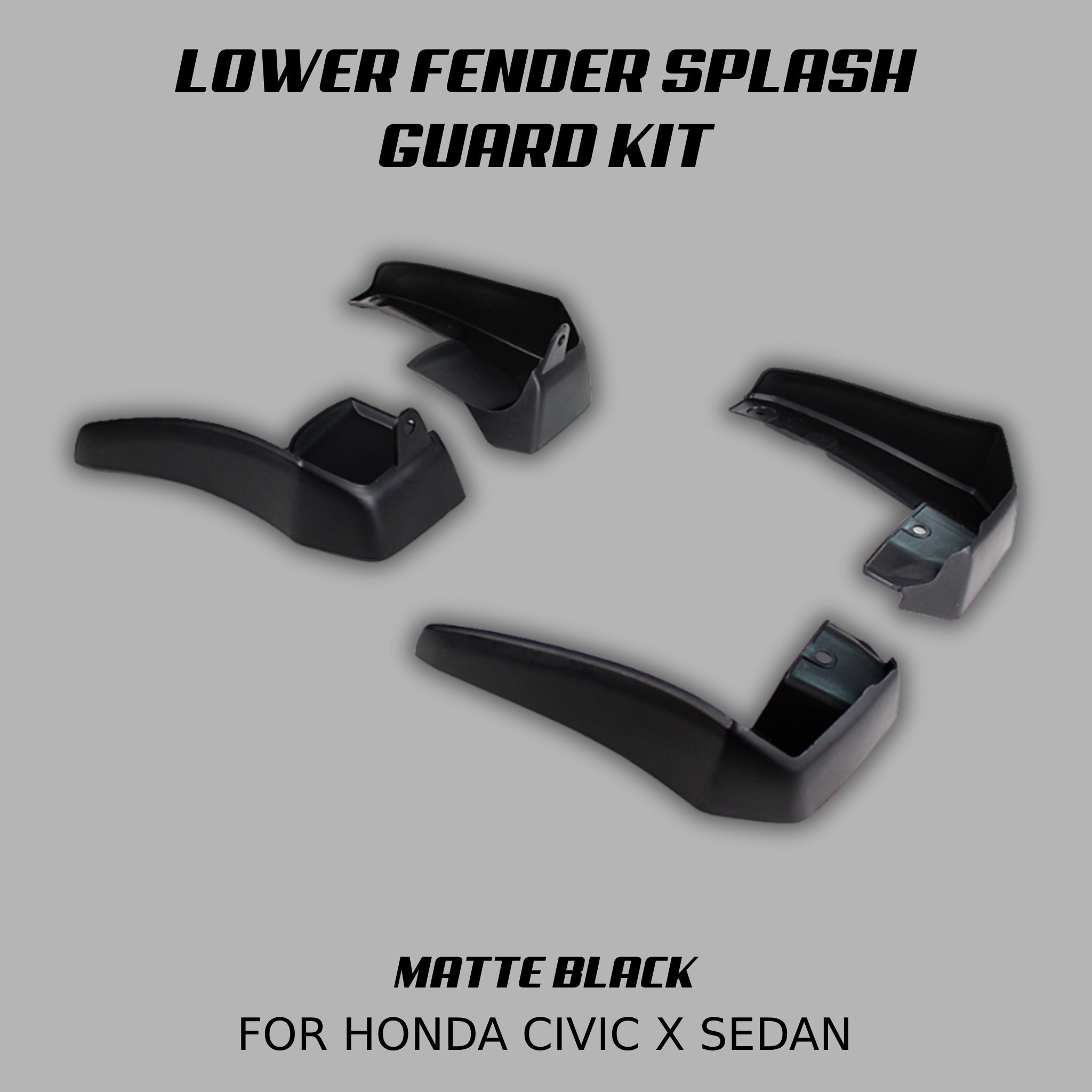 [CIVIC X SEDAN] LOWER FENDER SPLASH GUARD KIT – XGENAUTO