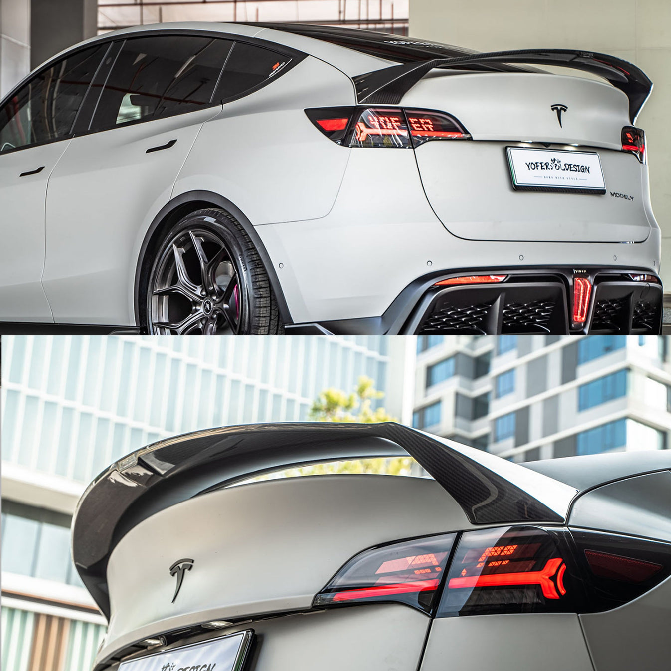 [TESLA MODEL Y] YOFER DESIGN© MAX EDITION REAL CARBON FIBER WING SPOIL ...