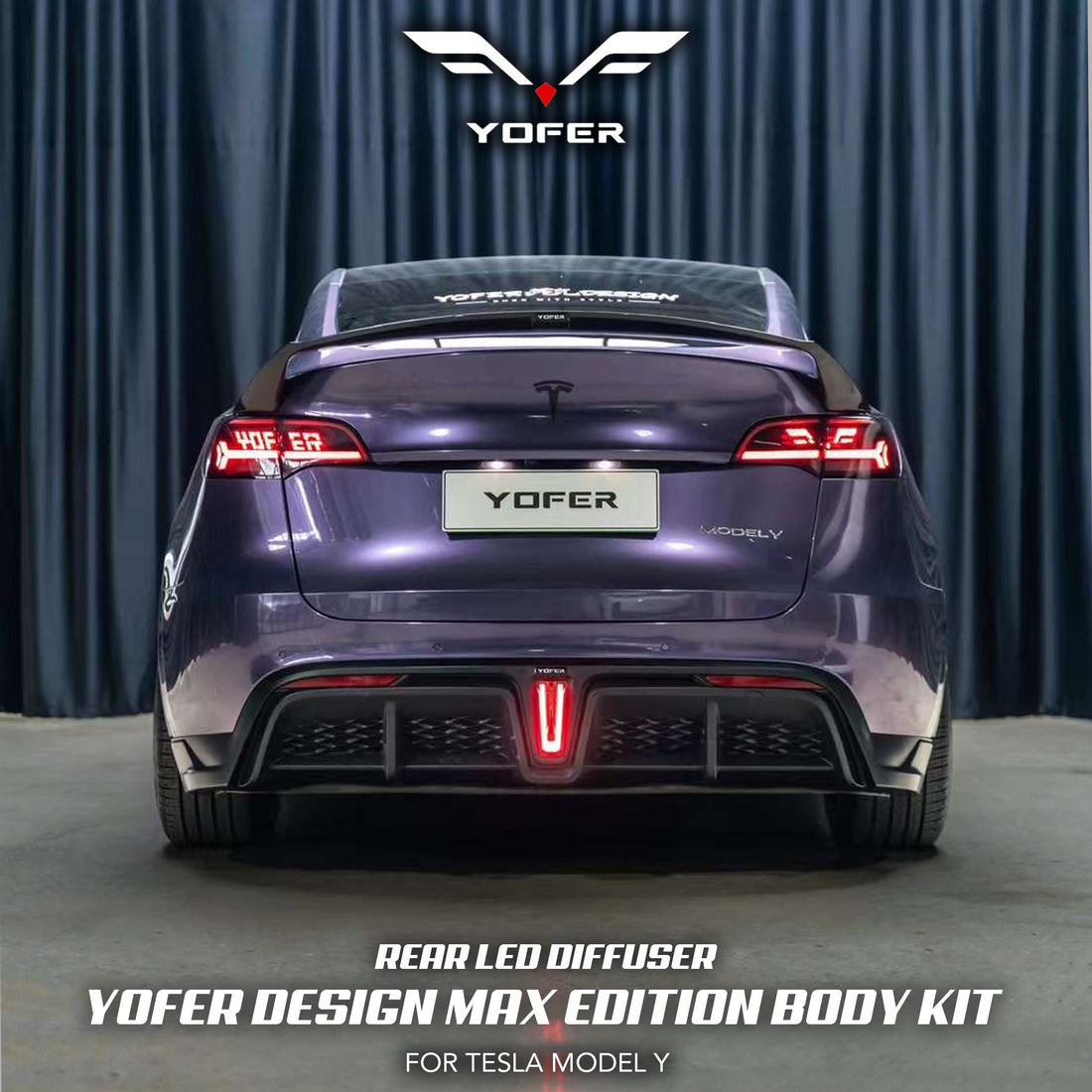 [TESLA MODEL Y] YOFER DESIGN© MAX EDITION REAR LED DIFFUSER KIT – XGENAUTO