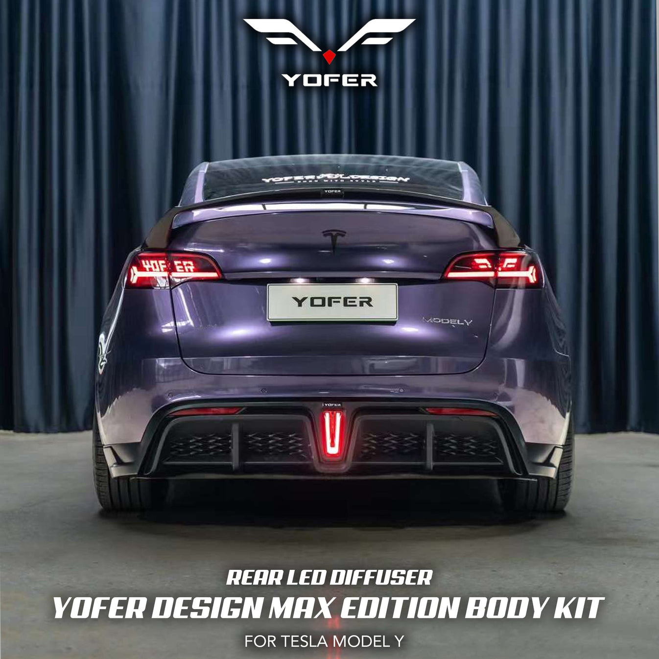 [TESLA MODEL Y] YOFER DESIGN© MAX EDITION REAR LED DIFFUSER KIT – XGENAUTO